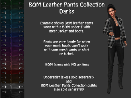 Second Life Marketplace - BOM Leather Pants Dark Collection