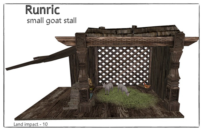 Second Life Marketplace - Runric small goat stall - Box