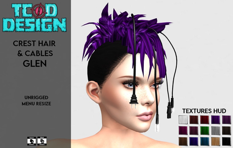 Second Life Marketplace - Crest Hair & Cables ~ Glen [Textures Hud]. DEMO