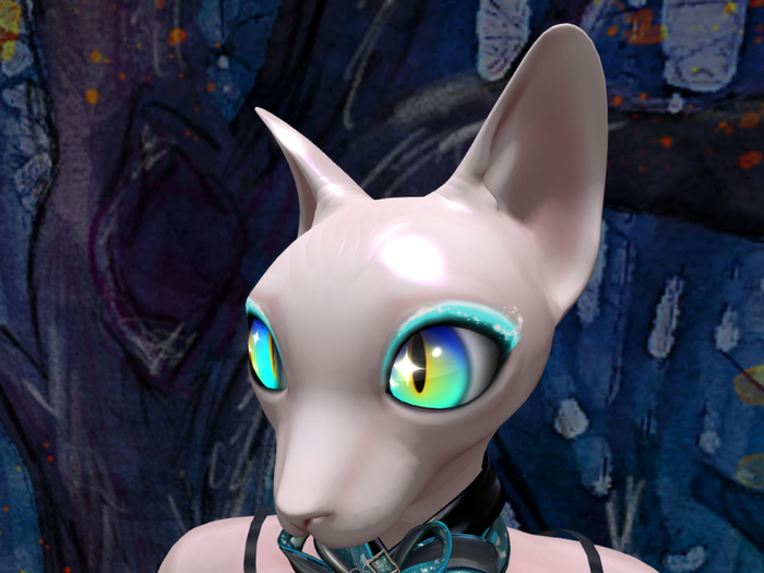 Second Life Marketplace - Eyeshadow Blue Sparkle for Sphynx HP