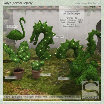 Second Life Marketplace - Sway's [Animal] Topiary . Snail no lights