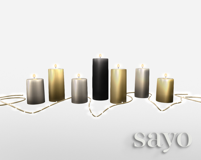 Second Life Marketplace - SAYO - Gilded Holiday - Candle & Light Set