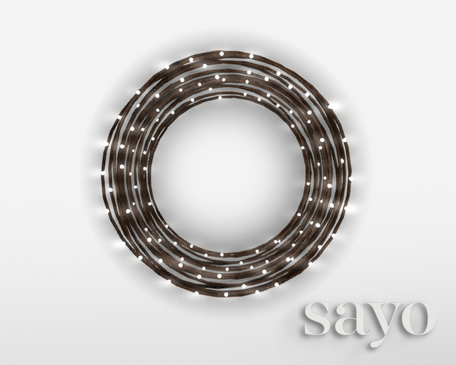 Second Life Marketplace - SAYO - Gilded Holiday - Twig & Light Wreath