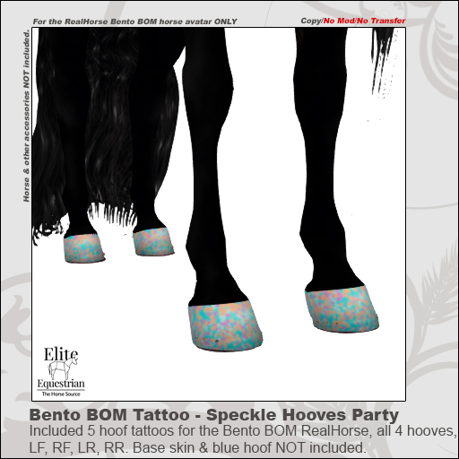 Second Life Marketplace - *E* Hoof Tattoo Speckle Party BOM RealHorse ...