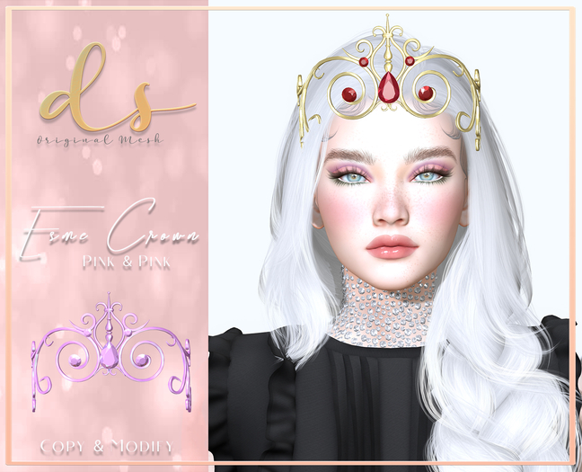 Second Life Marketplace - DS - Esme Crown - Pink Pink