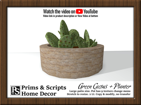 Second Life Marketplace - Prims & Scripts - Green Cactus