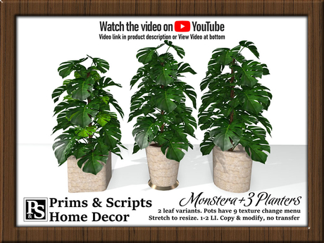 Second Life Marketplace - Prims & Scripts - Monstera