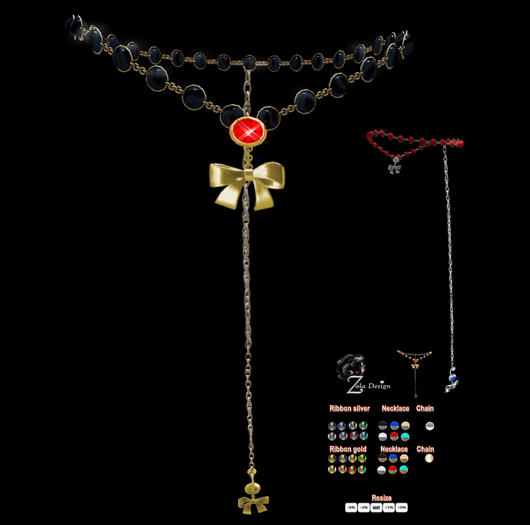 Second Life Marketplace - Necklace & long back,Chain Ribbon loop 30x ...