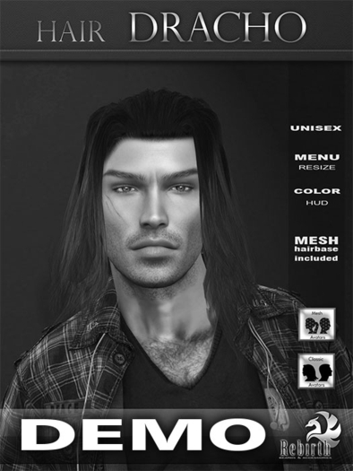 Second Life Marketplace - [//REBIRTH/]-Hair Dracho-DEMO