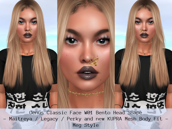 Second Life Marketplace - L'R G-Classic v1 BentoHeadShape -K/L/P/M Fit ...