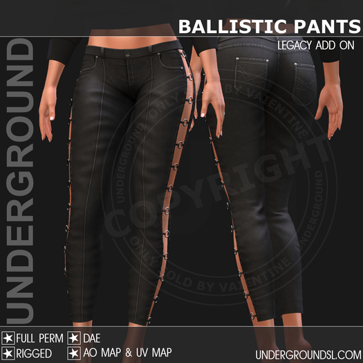 Second Life Marketplace - [UG MESH] BALLISTIC PANTS - LEGACY ADD ON ...
