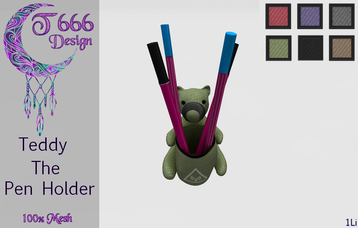 Second Life Marketplace - [ Teddy the pen holder ]
