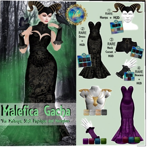 Second Life Marketplace - Viki Malefica Set of 5 - 2 Rare & 3 Common Violet