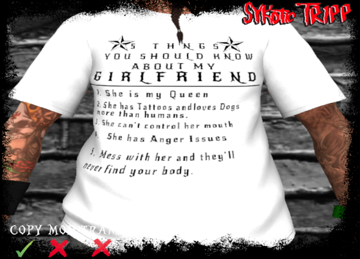 Second Life Marketplace - Girlfriend Shirt