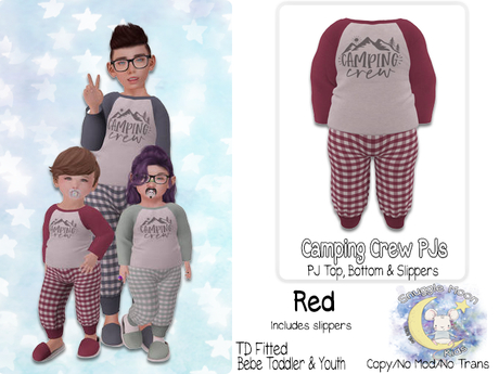 Second Life Marketplace - {SMK} Camping Crew Pjs | Red