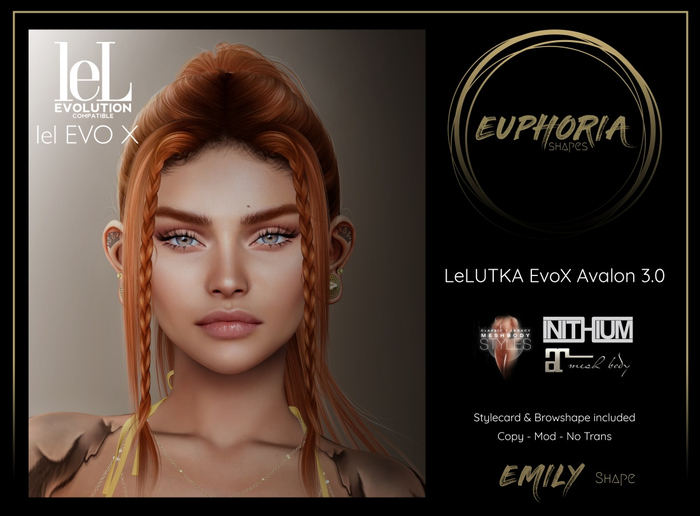 Second Life Marketplace - EUPHORIA Shapes - EMILY Shape (Lel EvoX ...