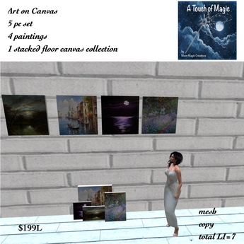 Second Life Marketplace - Art on Canvas 5 pc mesh set-BOX