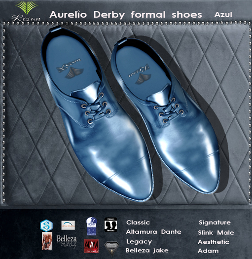 Second Life Marketplace - Res_Aurelio Derby Shoes Azul