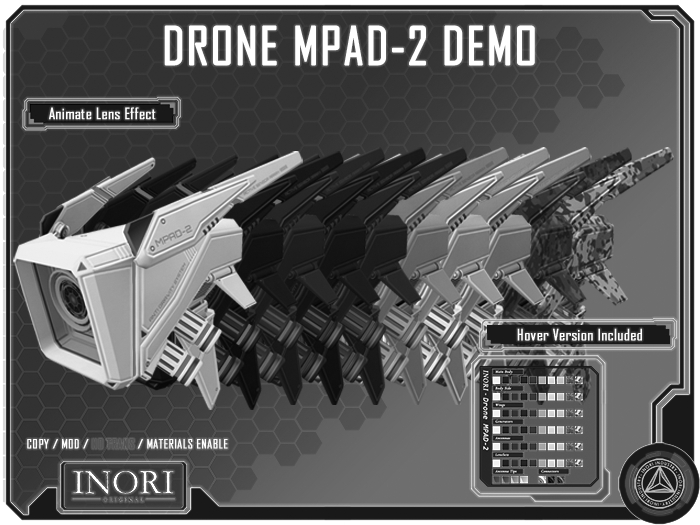 Second Life Marketplace - INORI - Drone MPAD-2 DEMO