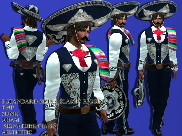 Second Life Marketplace - MEXICAN MALE- 5 S - Classic Rigging-TMP-SLINK ...