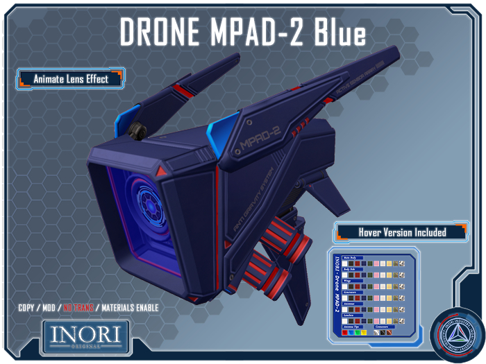 Second Life Marketplace - INORI - Drone MPAD-2 Blue