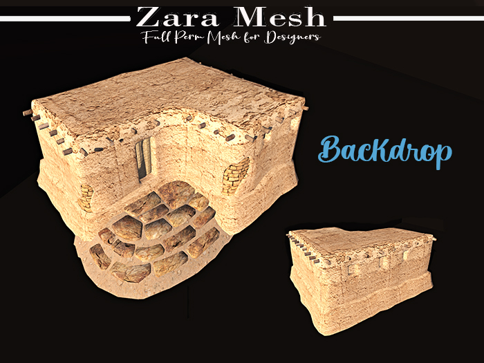 Second Life Marketplace - Zara Mesh - Backdrop - Desert House 3 - FULL ...