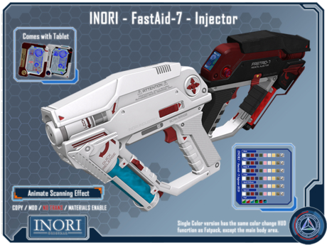 Second Life Marketplace - INORI - FastAid-7 Medical Injector & Tablet Red