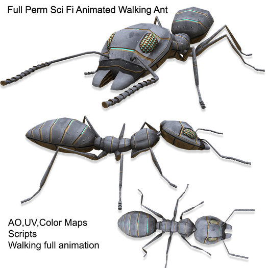 Second Life Marketplace - Full Perm Animated Walking Sci Fi Ant
