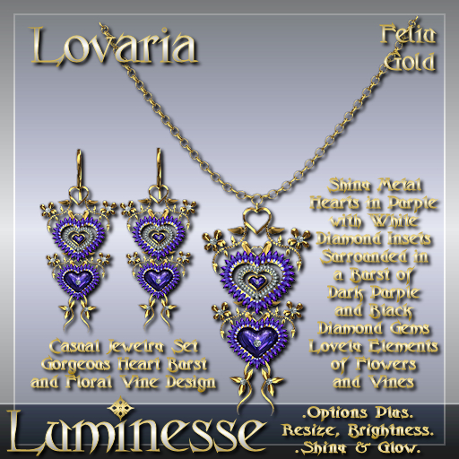 Second Life Marketplace - LOVARIA Feliu Necklace & Earrings Set OP ...