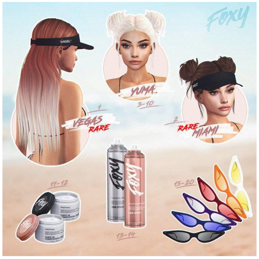 Second Life Marketplace - Foxy - Heat Wave Gacha 'Yuma Hair Natural Ombres'