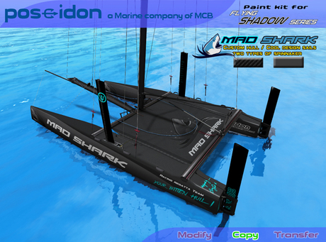 Second Life Marketplace - ::POSEIDON:: FLYING SHADOW - MAD SHARK - 3 ...