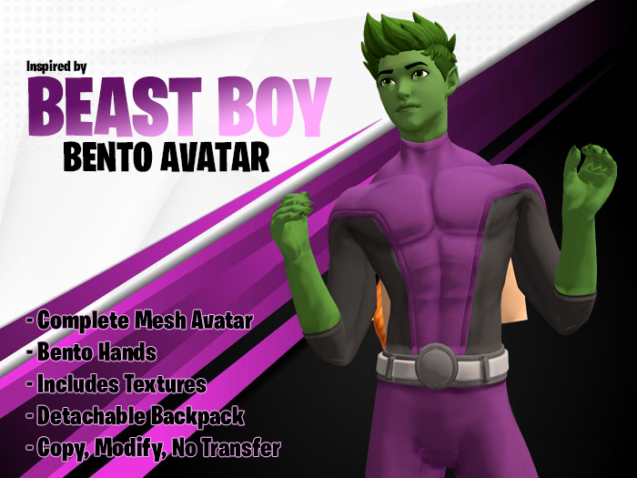 Second Life Marketplace - FN Beast Boy Bento Avatar