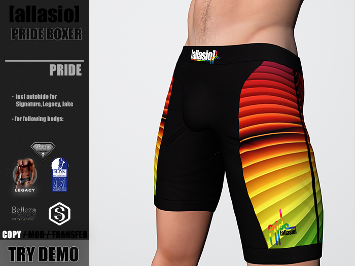 Second Life Marketplace - [allasio] Pride Boxer [WearMe]