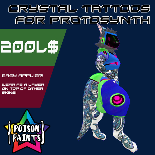 Second Life Marketplace - {Poison Paints} Crystal Tattoo for ProtoSynth ...
