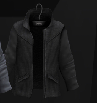 Second Life Marketplace - ::GB:: Denim Zip jacket (TMP) Dark glay