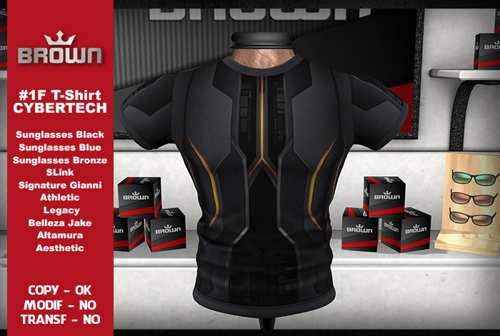 Second Life Marketplace - 1F T-Shirt Cybertech & Sunglasses Pcs 3