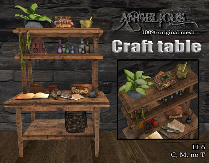 Second Life Marketplace - ::ANGELICUS:: Craft table