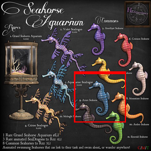 Second Life Marketplace - 9. *HEXtraordinary* Azure Seahorse