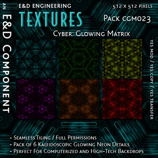 Second Life Marketplace - [CGM023] 6 Kaleidoscope Textures Glowing ...