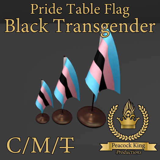 Second Life Marketplace - (PKP) Pride Table Flags - Black Transgender