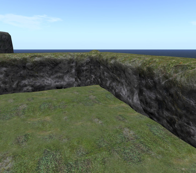 Second Life Marketplace - [FYI] Mesh Cliff Divider (Grassy Rock)