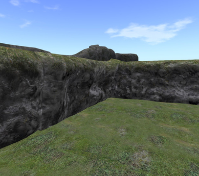 Second Life Marketplace - [FYI] Mesh Cliff Divider (Grassy Rock)