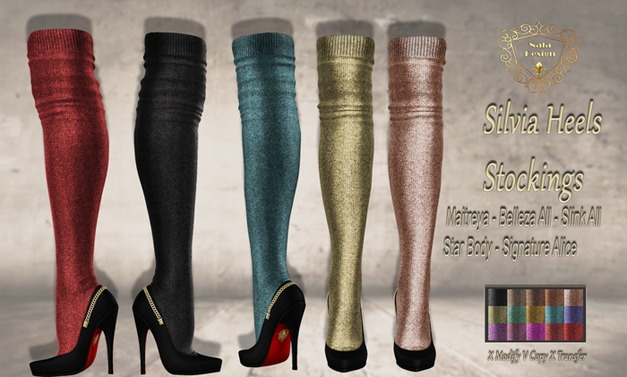 Second Life Marketplace - Nala Design - Silvia Heels Stocking - Mesh Bodies
