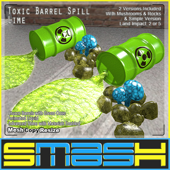 Second Life Marketplace - SMASH - Toxic Barrel Spill (Version: Lime)