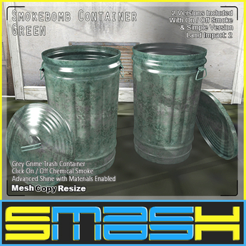 Second Life Marketplace - SMASH - Smokebomb Container (Green)