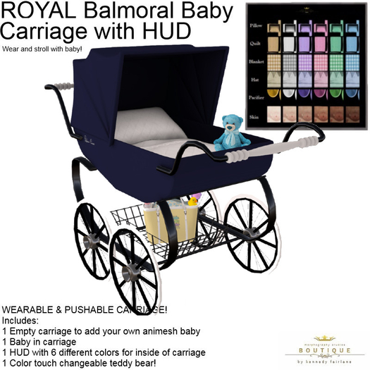 Second Life Marketplace - Version B - Toddler NEWBORN Baby Carriage ...
