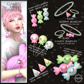 Second Life Marketplace - Astara - Corny Boi Earrings Blue (Rezz Me)