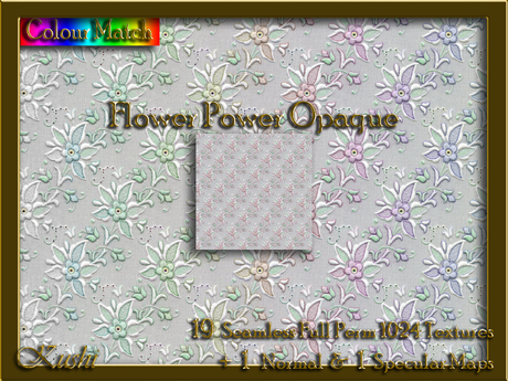 Second Life Marketplace - Flower Power Opaque Seamless Texture Set