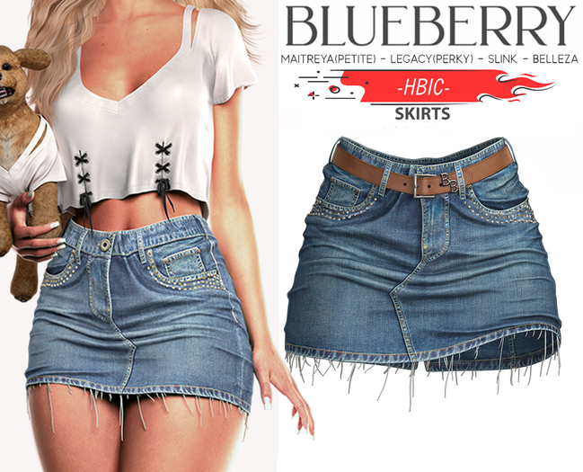 Second Life Marketplace - Blueberry - HBIC - Skirts - Blue