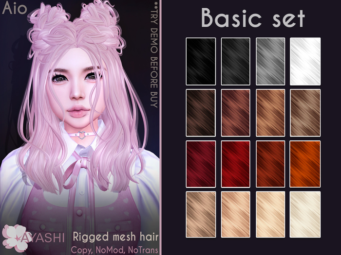 Second Life Marketplace - [^.^Ayashi^.^] Aio hair-Basic set